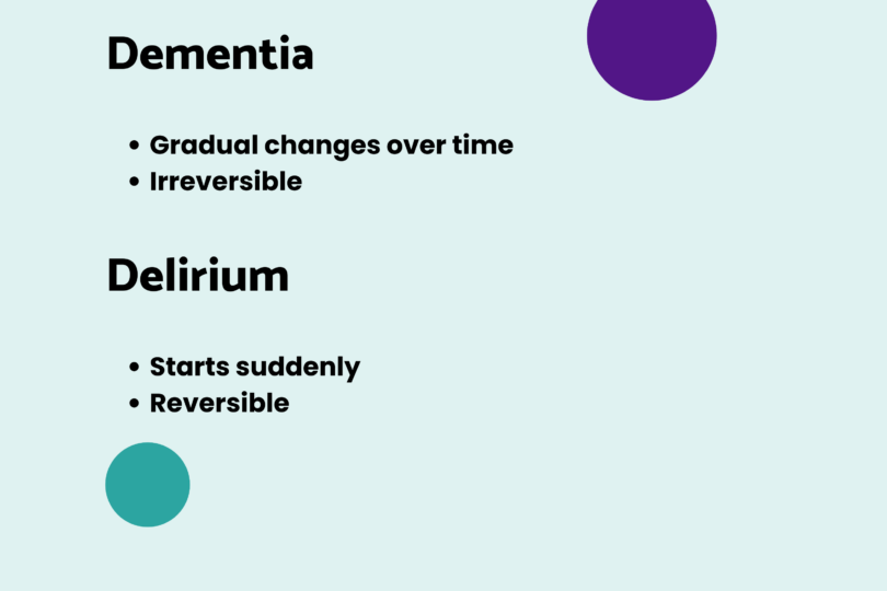 Delirium or sudden confusion - Dementia Carers Count